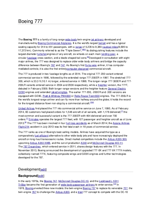 (DOC) Presentation boeing 777