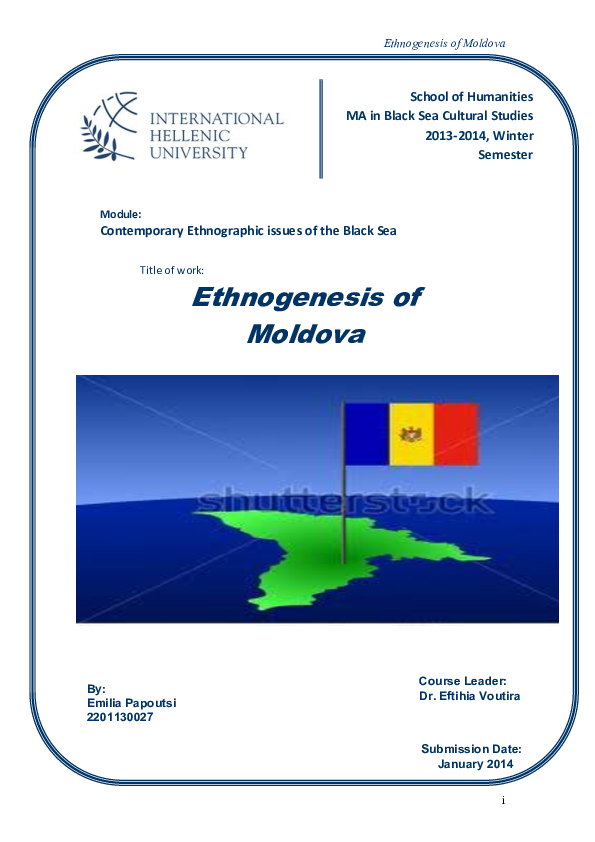 (PDF) Ethnogenesis of Moldova (2014)
