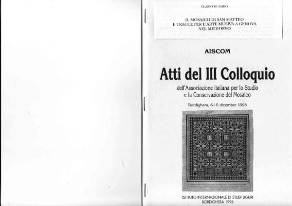(PDF) Il mosaico di San Matteo e tracce per l'arte musiva a Genova nel ...