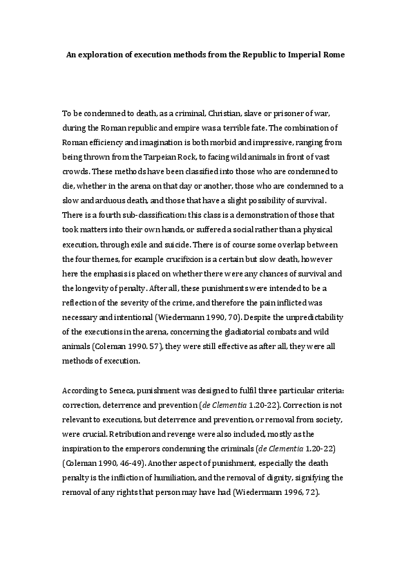 (DOC) An exploration of execution methods from the Republic to Imperial ...