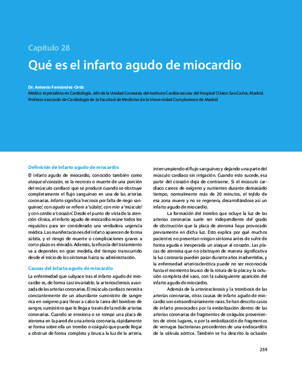 (PDF) Definición de infarto agudo de miocardio Causas del infarto agudo ...