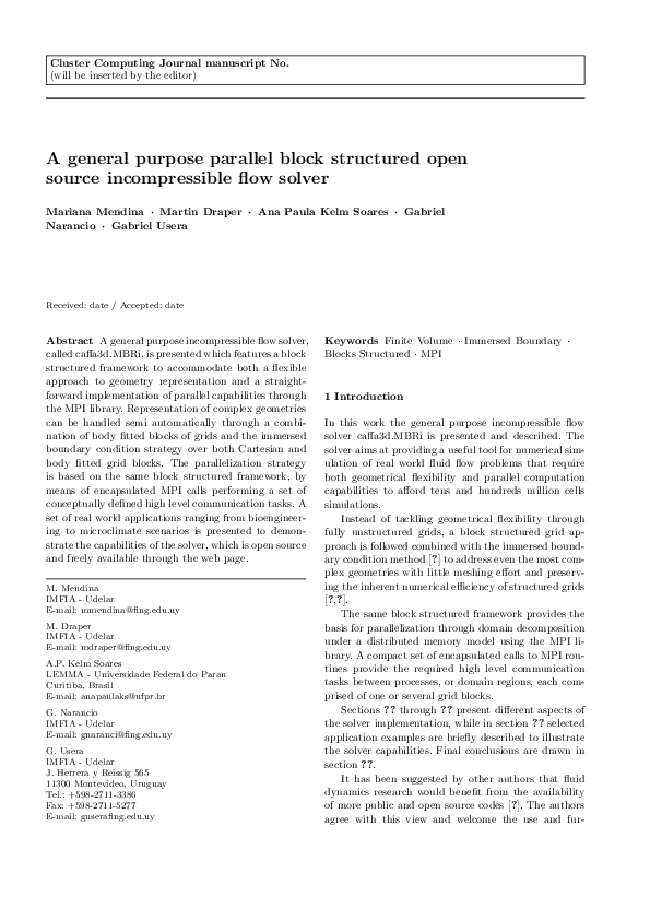 Pdf A General Purpose Parallel Block Structured Open Source