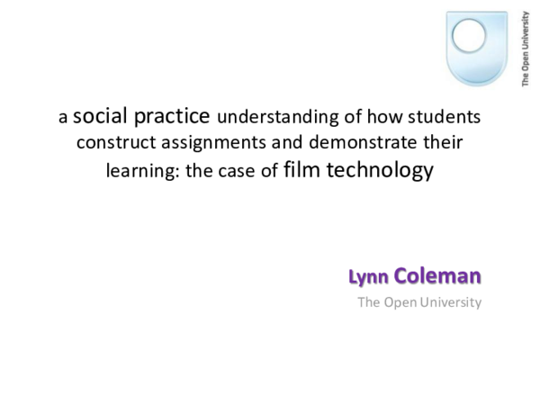 A social practice understanding of how students construct assignments ...
