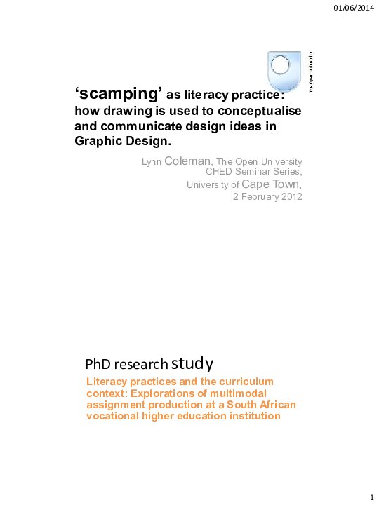 (PDF) Scamping as academic literacy practice: using drawing to ...