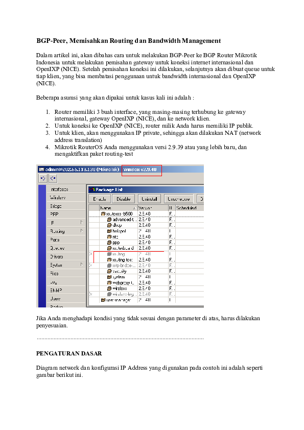Doc Memisahkan Routing Dan Bandwidth Management