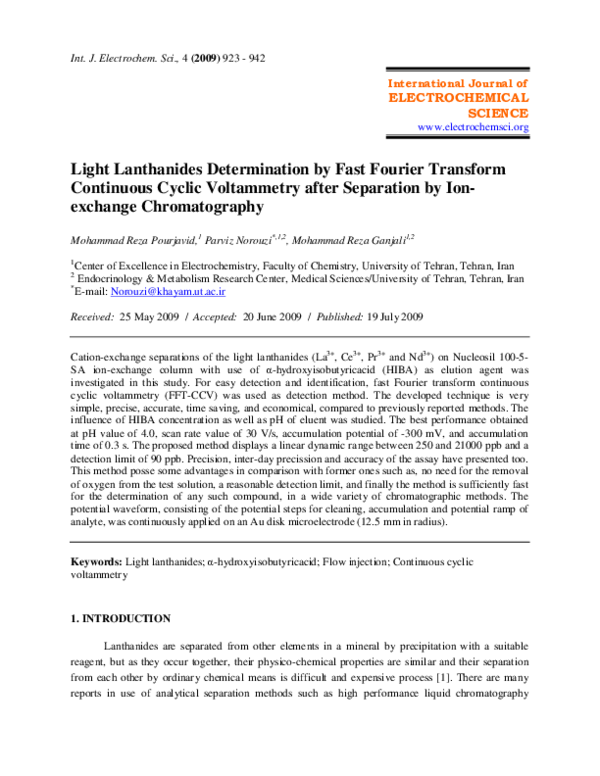 (PDF) Light Lanthanides Determination by Fast Fourier Transform ...
