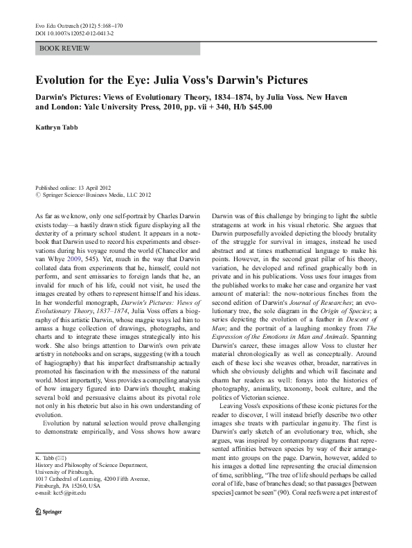 (PDF) Darwin's Pictures: Views of Evolutionary Theory, 1837-1874 (Julia ...