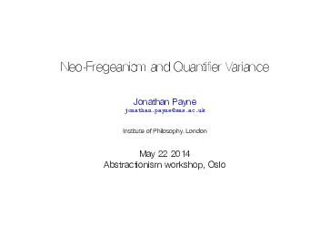 (PDF) Neo-Fregeanism and Quantifier Variance