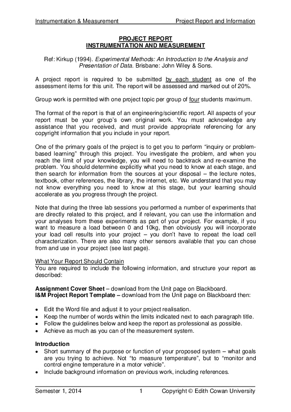 (PDF) Instrumentation & Measurement Project Report and Information