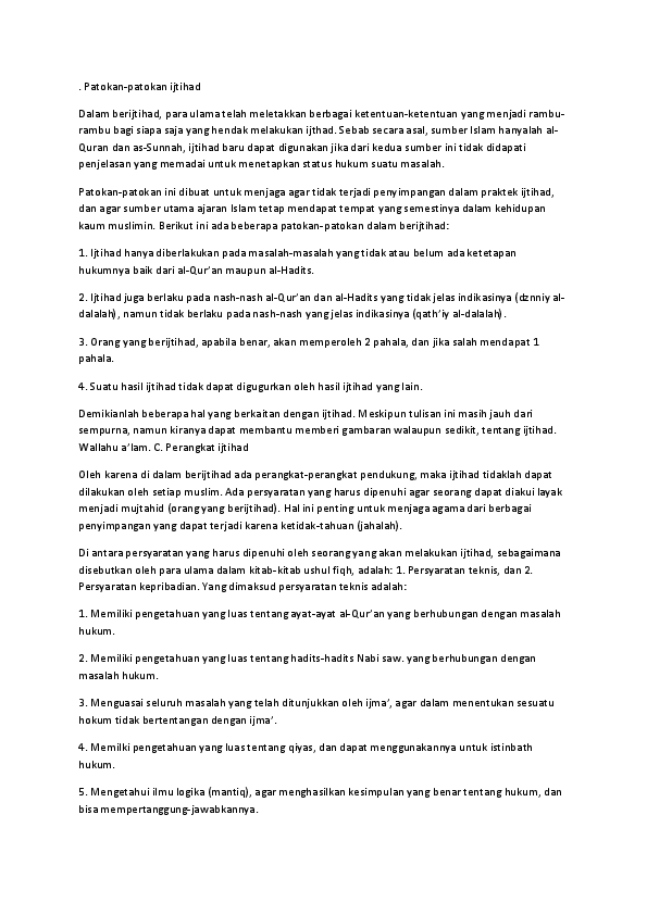 (DOC) Patokan-patokan ijtihad