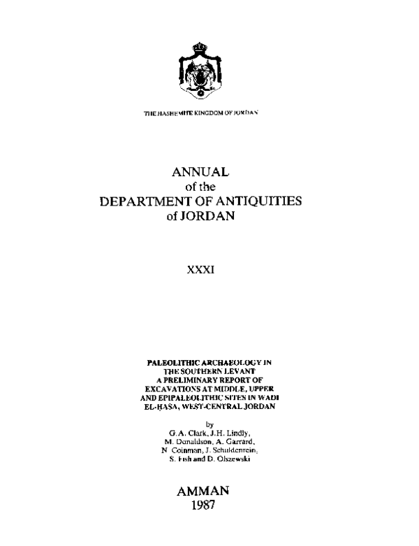 (PDF) A Diachronic Study of Paleolithic & Aceramic Neolithic Settlement ...