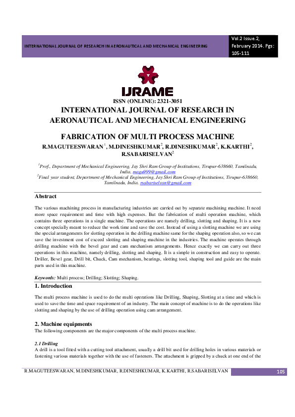 (PDF) FABRICATION OF MULTI PROCESS MACHINE