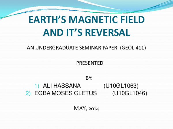 (PPT) EARTH’S MAGNETIC FIELD 02