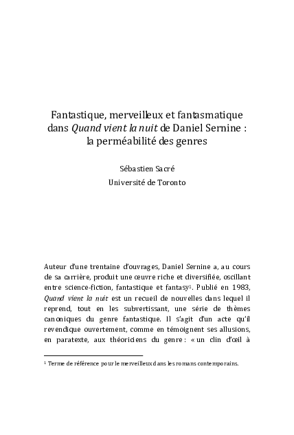 le registre fantastique et merveilleux