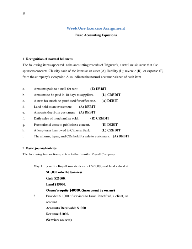 accounting transactions exercises pdf