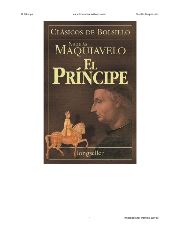 Pdf El Principe Nicolas Maquiavelo