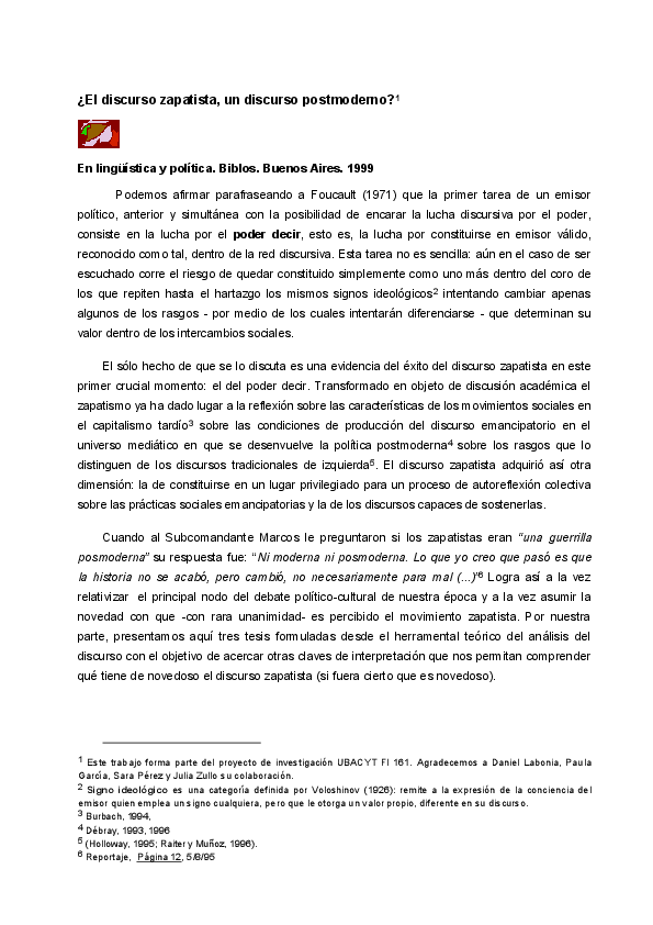 (PDF) El Discurso zapatista ¿un discurso posmoderno?