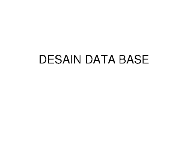 (PDF) DESAIN DATA BASE