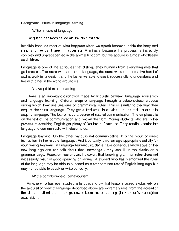 (DOC) Background issues in language learning