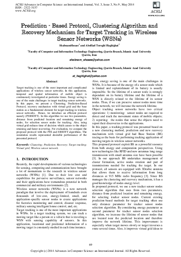 Pdf Prediction Based Protocol Clustering Algorithm And Recovery