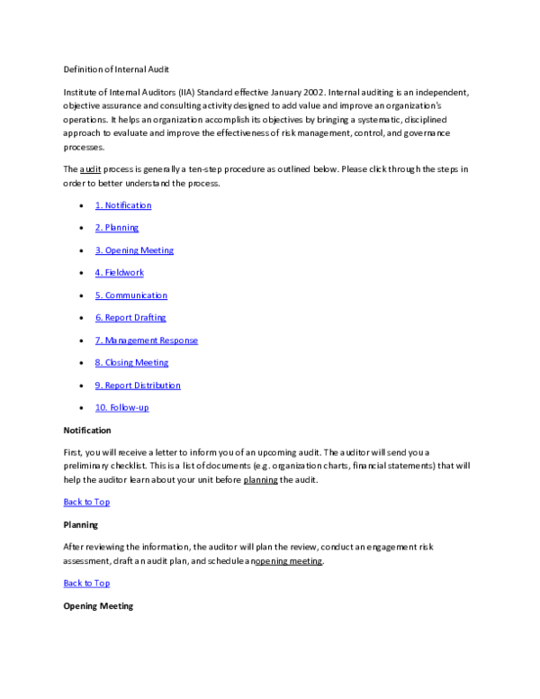 (DOC) Definition of Internal Audit