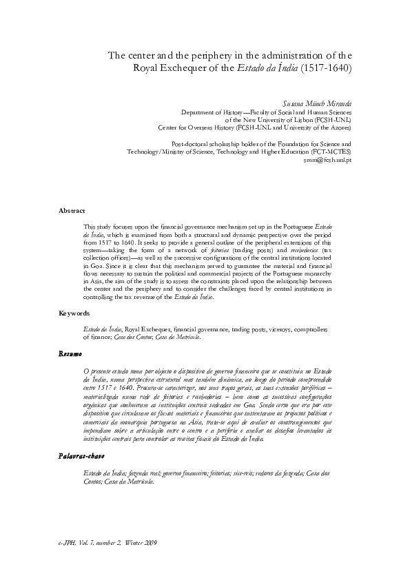 (PDF) The Centre and the Periphery in the Administration of the Royal ...