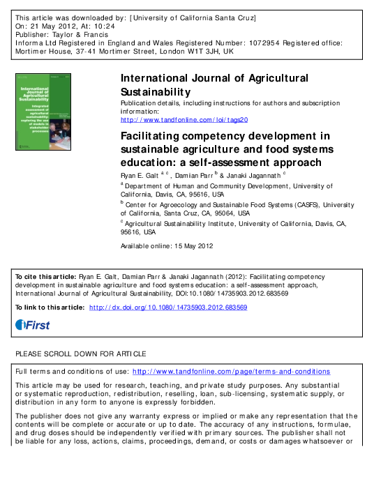 (PDF) Facilitating competency development in sustainable agriculture ...