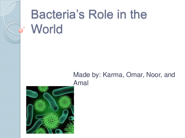 (PPT) Bacterias Role in the World