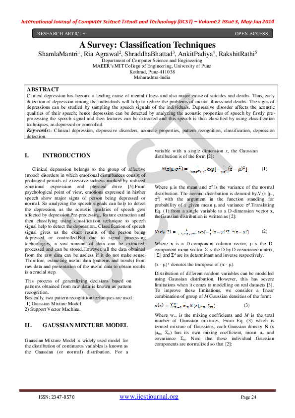 (PDF) A Survey: Classification Techniques