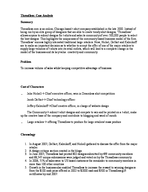 (DOC) Threadless: Case Analysis