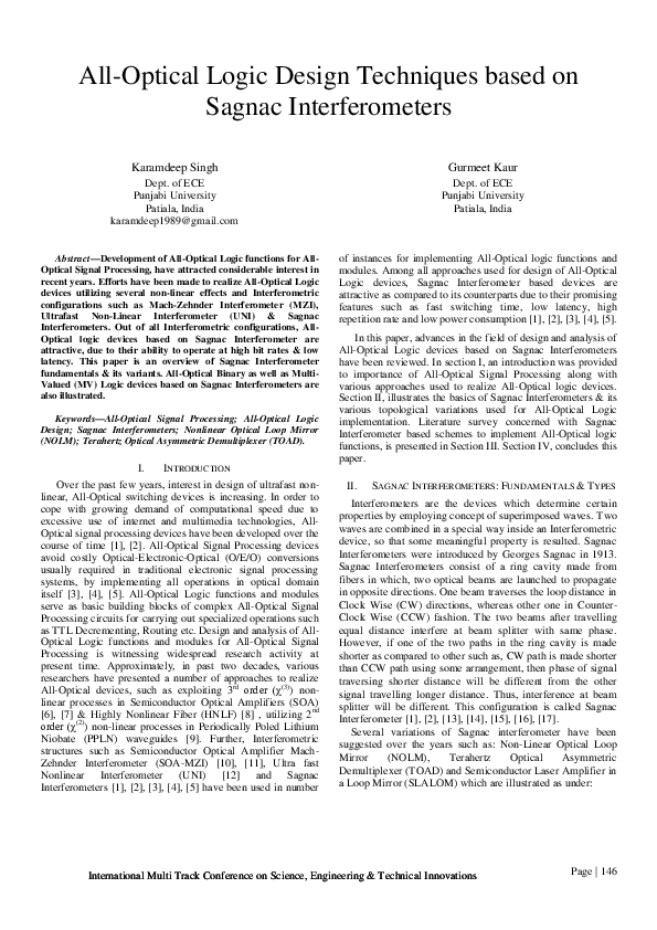 All-Optical Logic Design Techniques based on Sagnac Interferometers