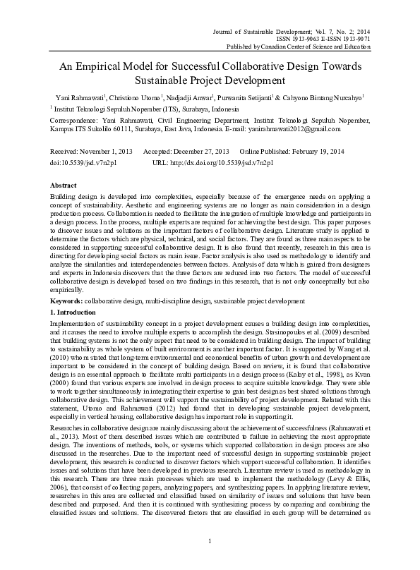(PDF) An Empirical Model for Successful Collaborative Design Towards ...