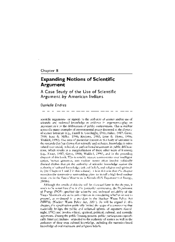 (PDF) Expanding Our Notions of Scientific Argument: A Case Study in the ...