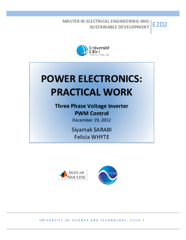 Pdf Three Phase Voltage Inverter Pwm Control