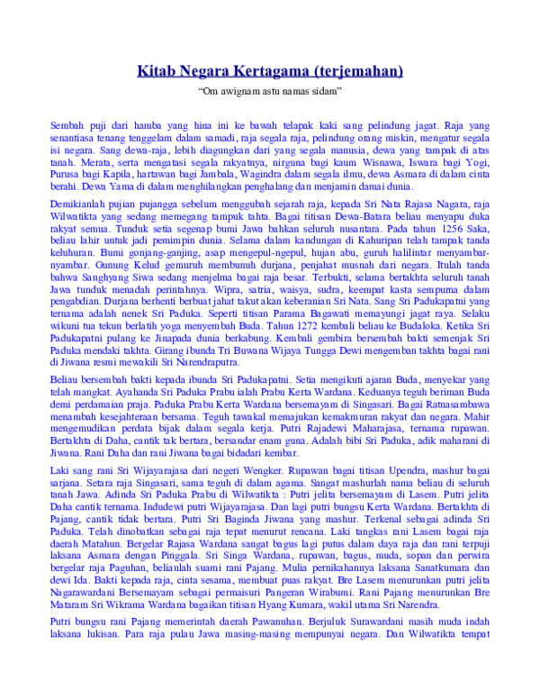 (PDF) kitab negara kertagama