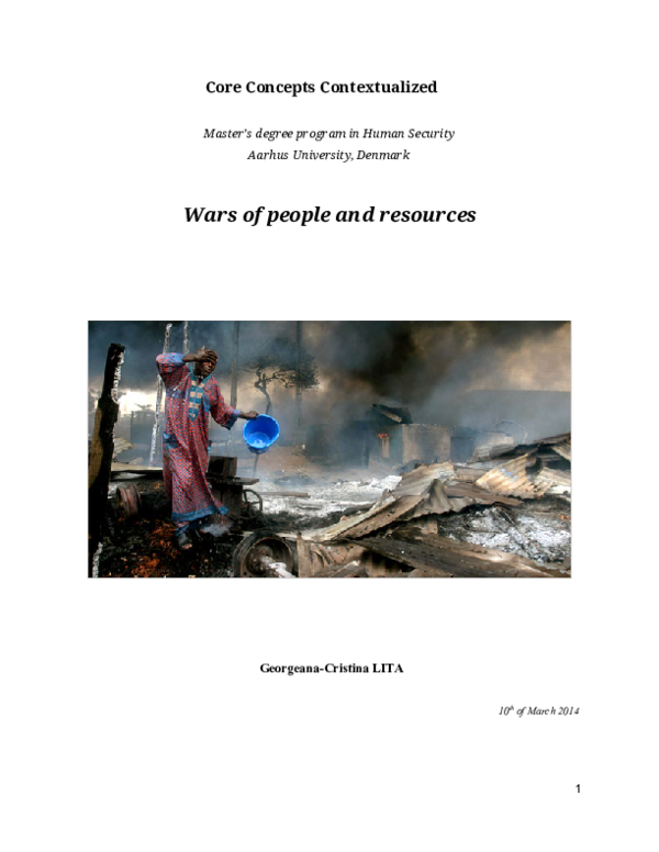 (PDF) Resource Scarcity and Resource Wars. Human Security.