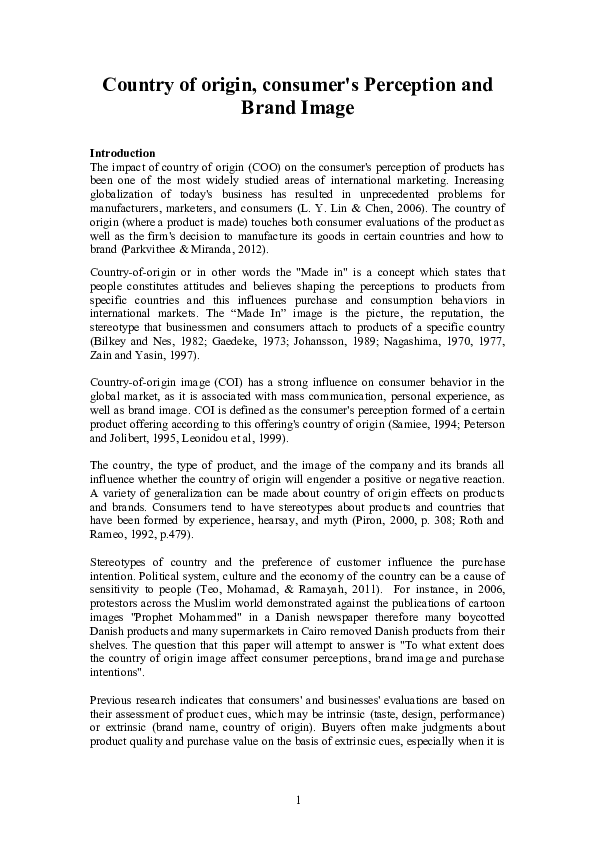 (DOC) Country of origin effect
