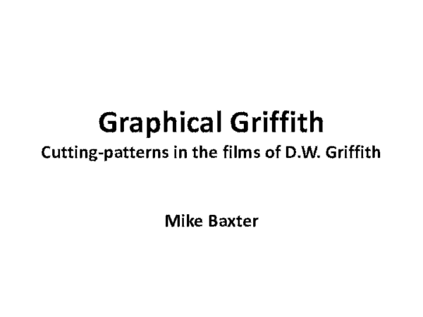 (PPT) Graphical Griffith: Cutting patterns in the films of D.W Griffith