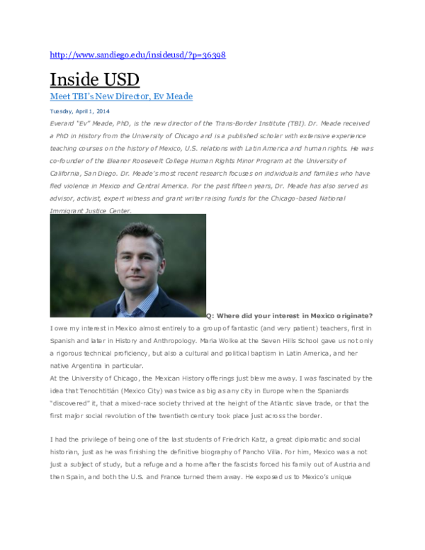 (DOC) Meet TBI’s New Director, Ev Meade