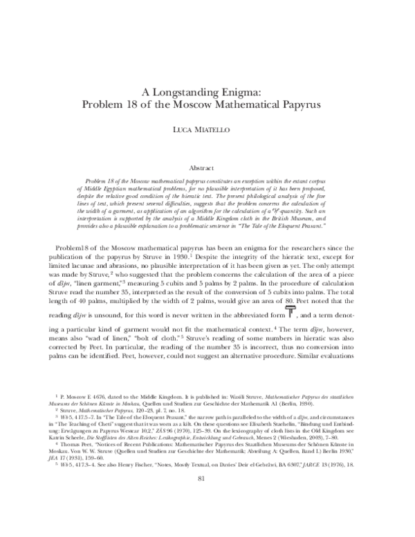 (PDF) "A Longstanding Enigma: Problem 18 of the Moscow Mathematical ...