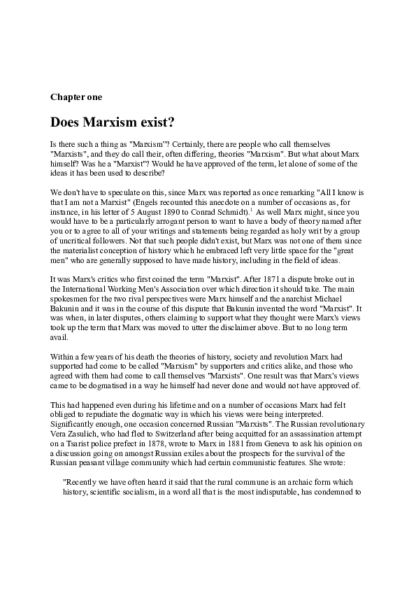 (DOC) MARXISM, LENINISM - POLES APART