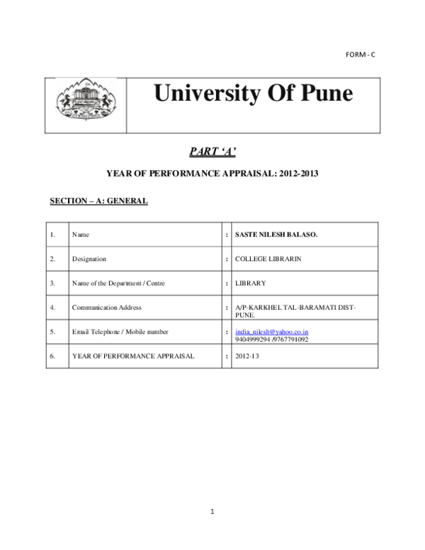 (DOC) University Of Pune