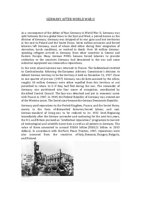 (DOC) GERMANY AFTER WORLD WAR II