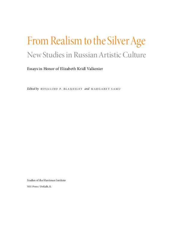(PDF) From Realism to the Silver Age: New Studies in Russian Artistic ...