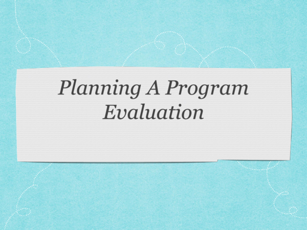 (PPT) Planning Program Evaluation