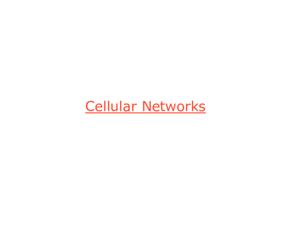 (PDF) Cellular Networks