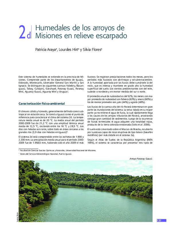 (PDF) Humedales de los arroyos de Misiones en relieve escarpado
