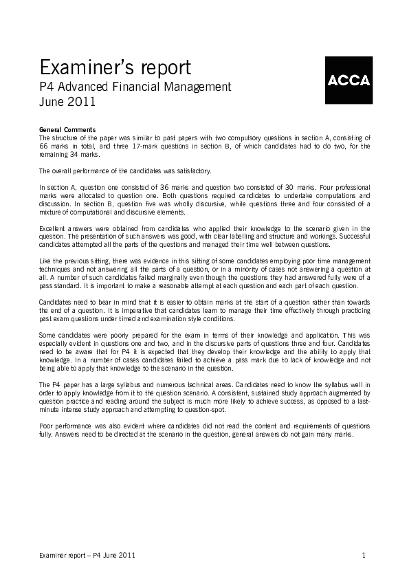 advanced financial management questions and answers