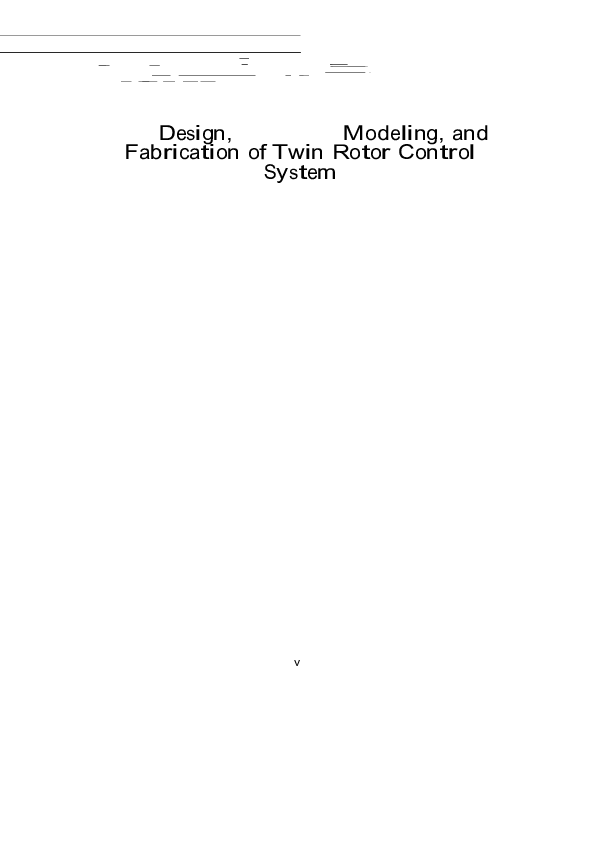 (DOC) Design, Modeling, and Fabrication of Twin Rotor Control System