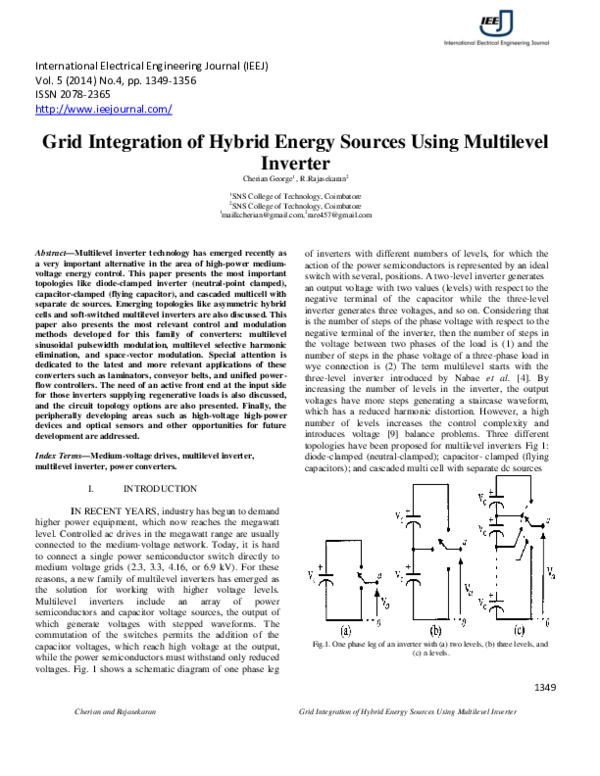 (PDF) Grid Integration of Hybrid Energy Sources Using Multilevel Inverter